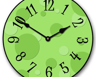 Lime Green Circles Wall Clock 8 Sizes to Choose Made in USA - Etsy