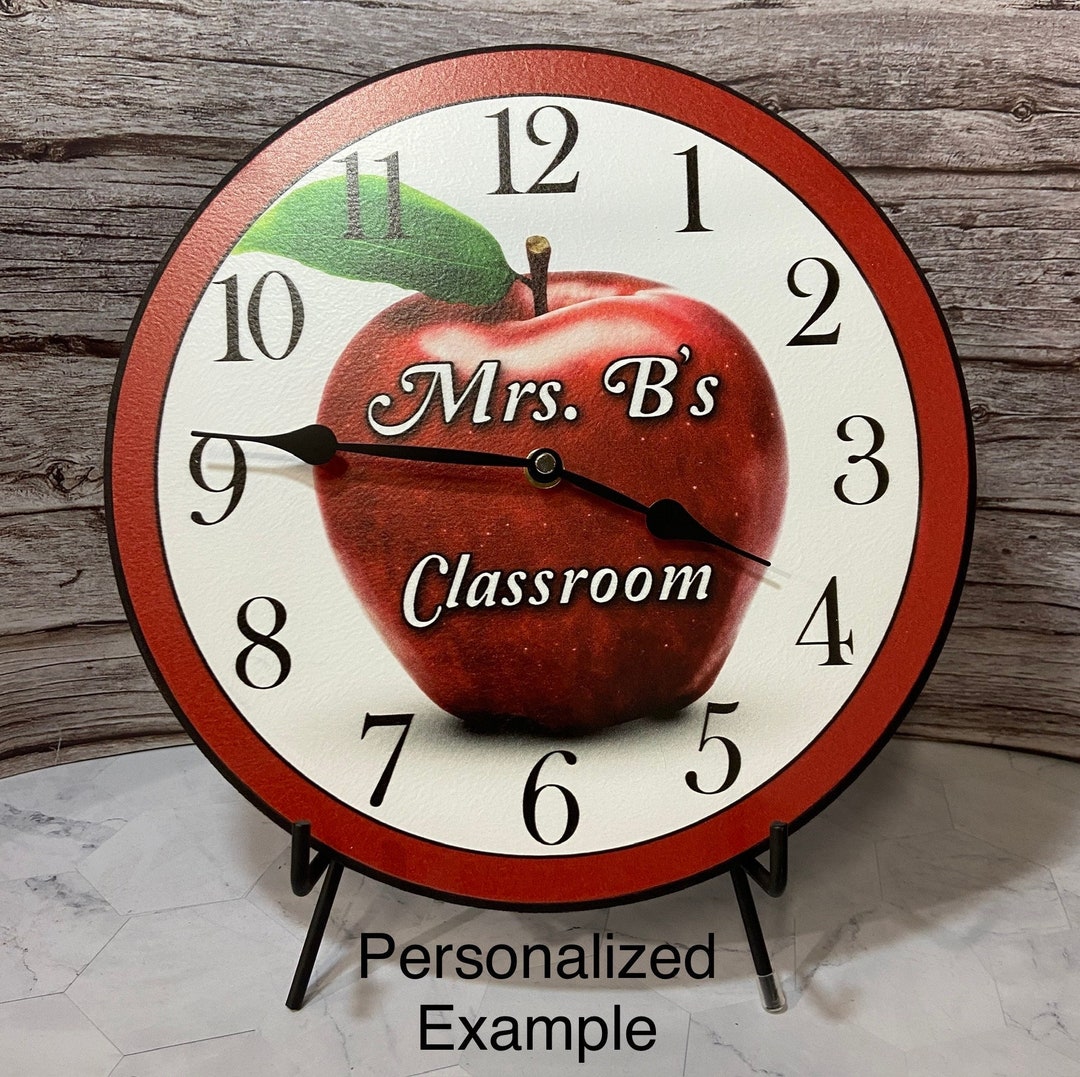 Apple for the Teacher Wall Clock - Etsy