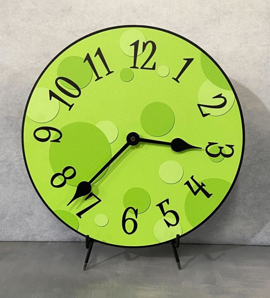 Lime Green Bubbles Wall Clock, 8 Sizes, LIFETIME WARRANTY, Quiet NO ...