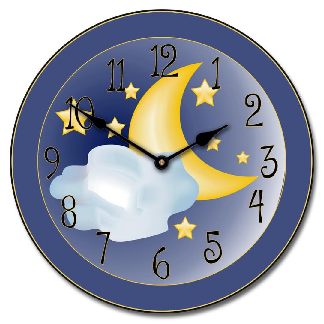 Moon & Stars Wall Clock 8 Sizes to Choose Made in USA - Etsy