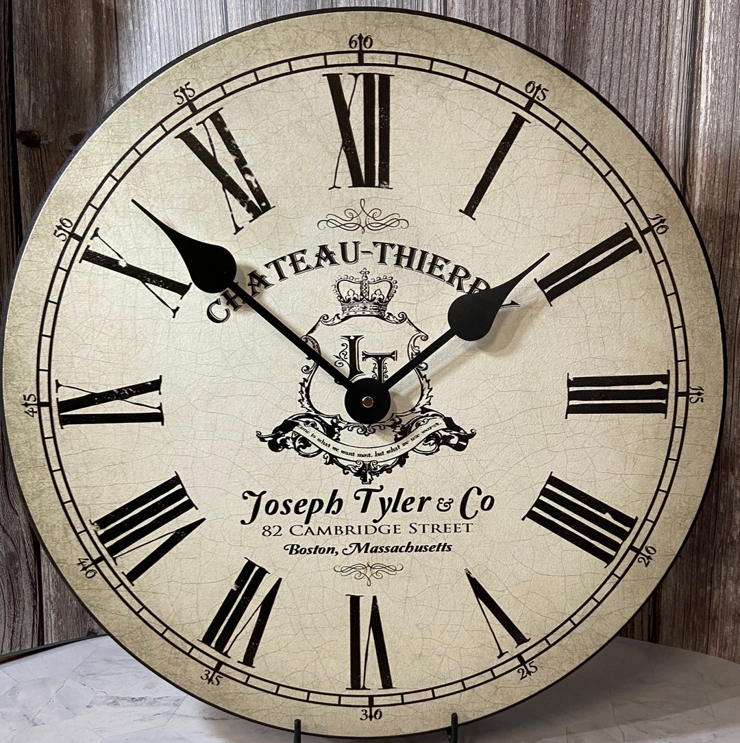 Chateau Thierry Parchment Wall Clock, 8 Sizes, Quiet Mechanism ...