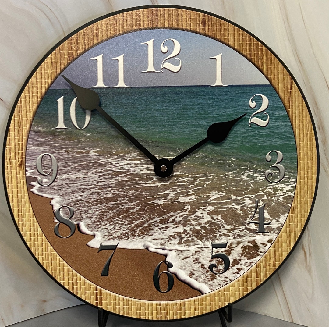 Beach Wall Clock, 8 Sizes!!, EXTRA Quiet Mechanism, Lifetime Warranty ...