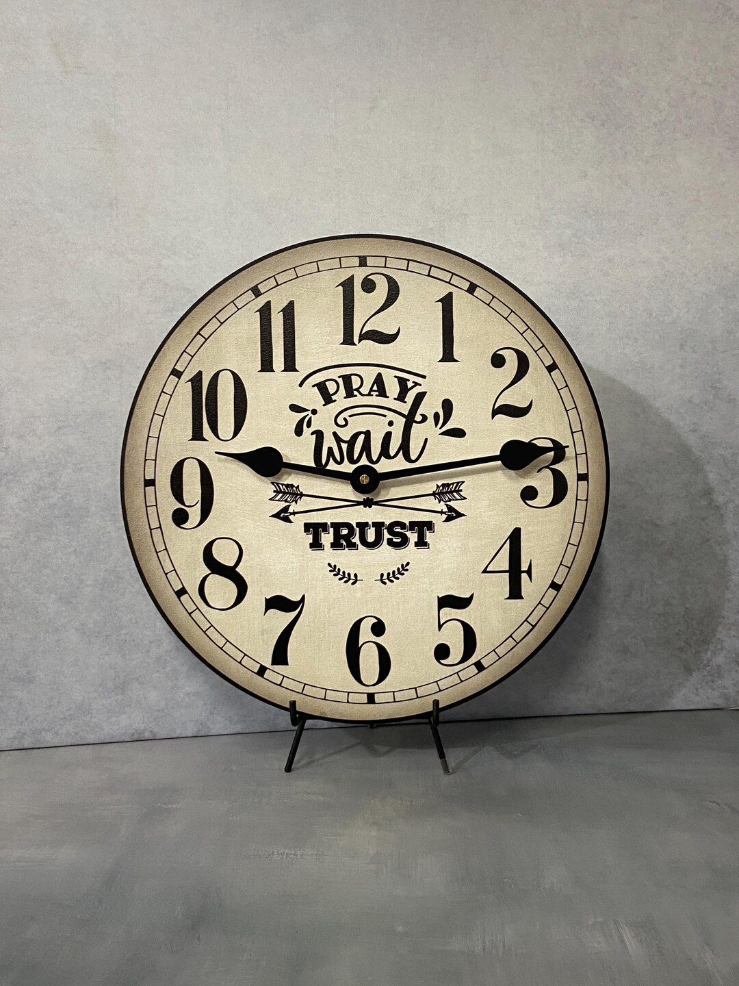 Pray Wait Trust Wall Clock, 8 Sizes to Choose, Made in USA, Lifetime ...