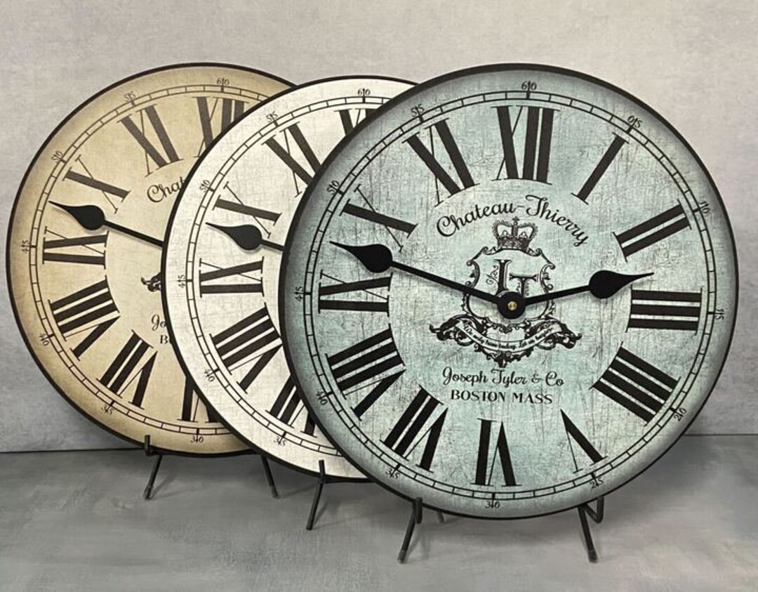 Chateau Thierry Blue Wall Clock, 8 Sizes to Choose, Made in USA ...