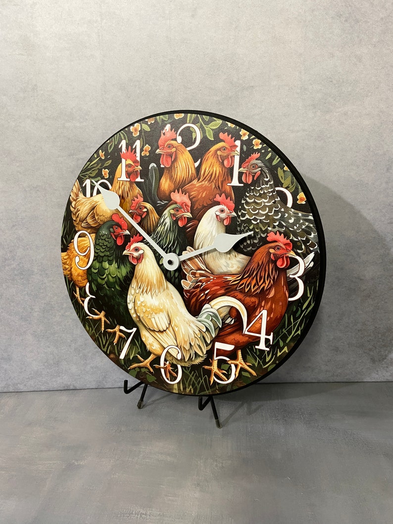 Chattering of Chickens Wall Clock, 8 Sizes to Choose, Made in USA ...