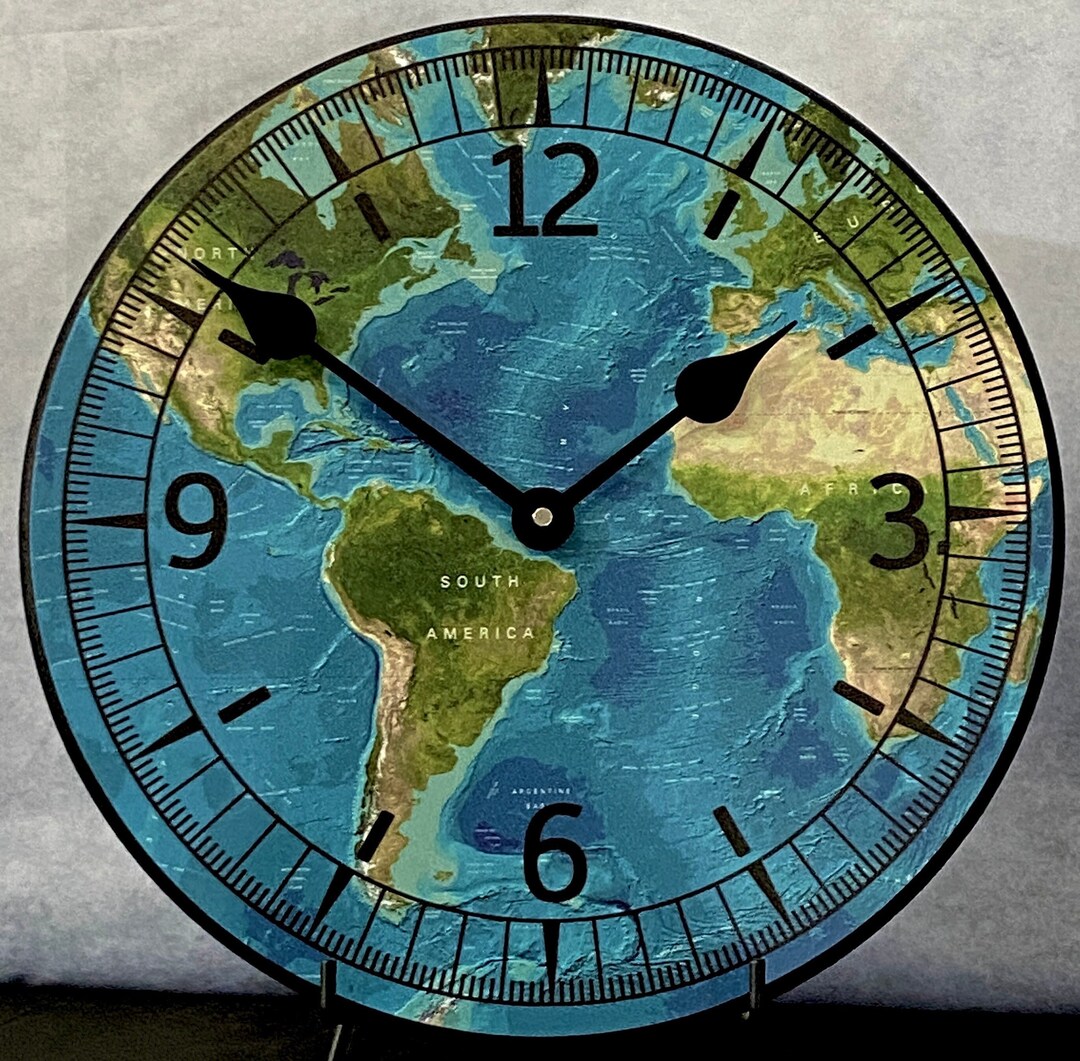 Tropical World Map Wall Clock - Etsy