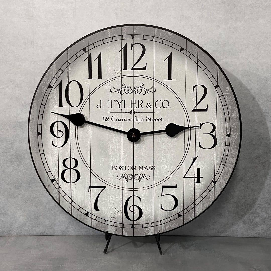 Harbor Gray Wall Clock, 8 Sizes!!, EXTRA Quiet Mechanism, Lifetime ...