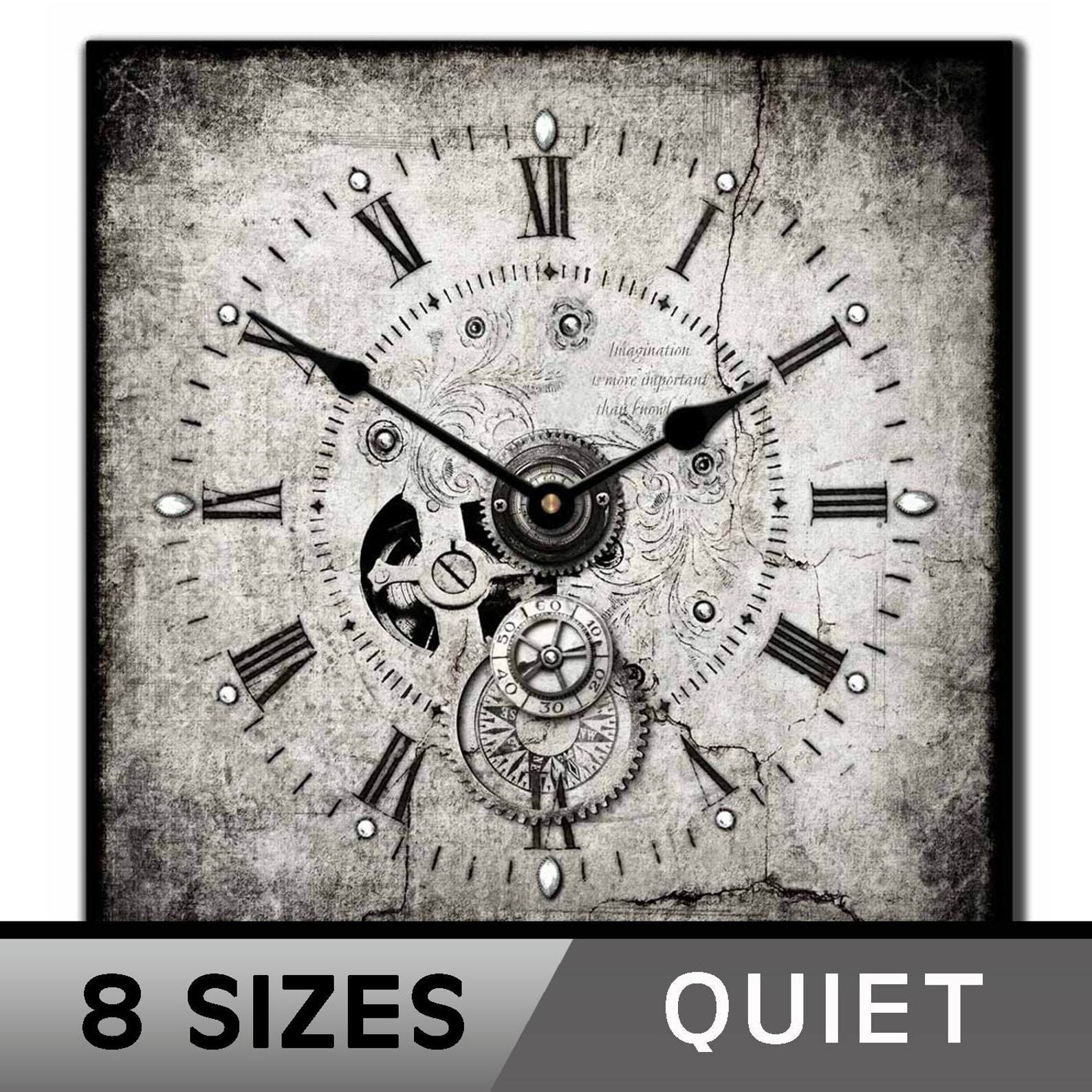 Steampunk Square Wall Clock Large Wall Clock Choose From 8 | Etsy