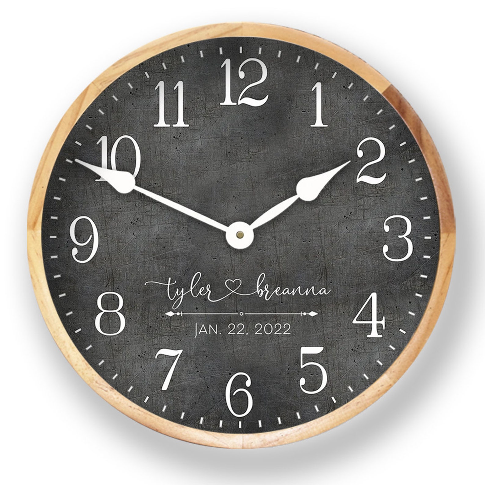 Personalized Wedding Clock FOUR COLOR Choices Large Wall - Etsy