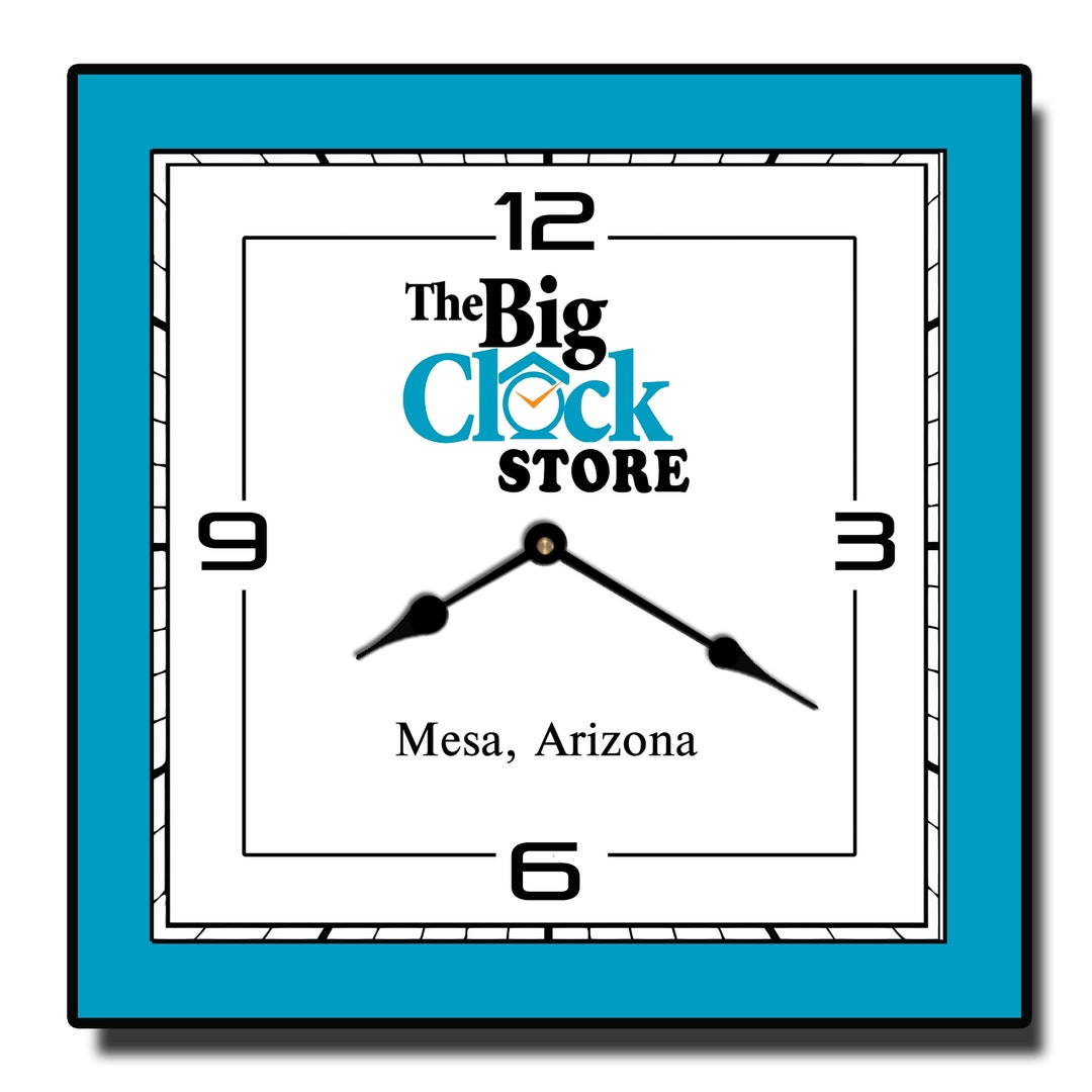 Personalized Logo Square Wall Clock, Large Wall Clock, Choose From 5 ...