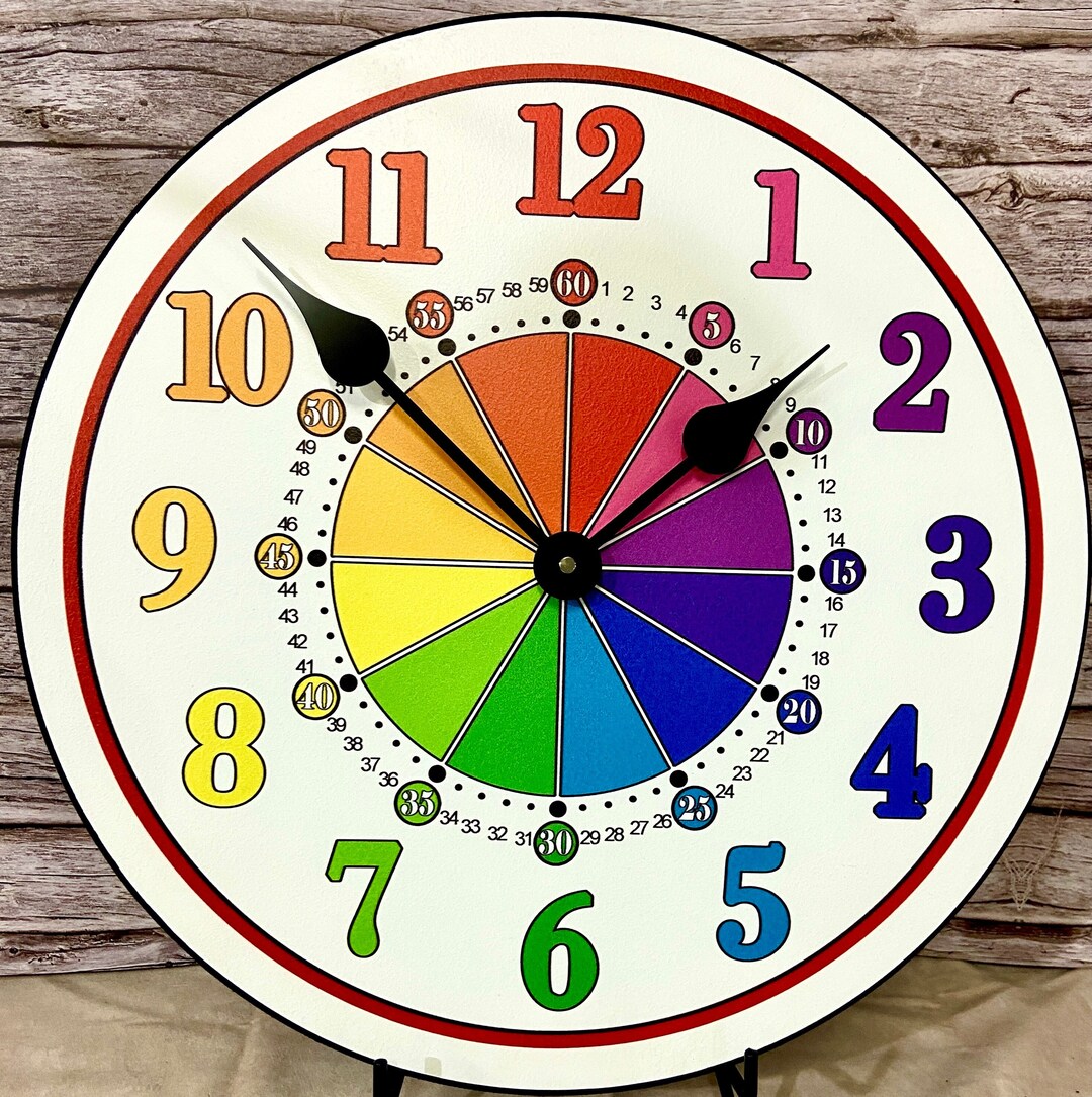 Learning Color Wheel Wall Clock, Comes in 8 Sizes, Extra Quiet ...