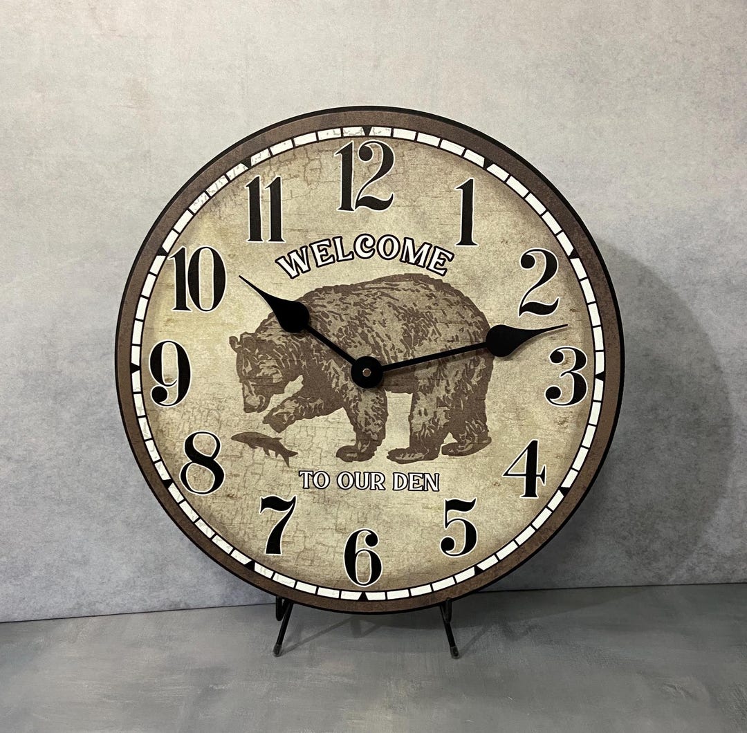 Bear Wall Clock, 8 Sizes!!, EXTRA Quiet Mechanism, Lifetime Warranty ...