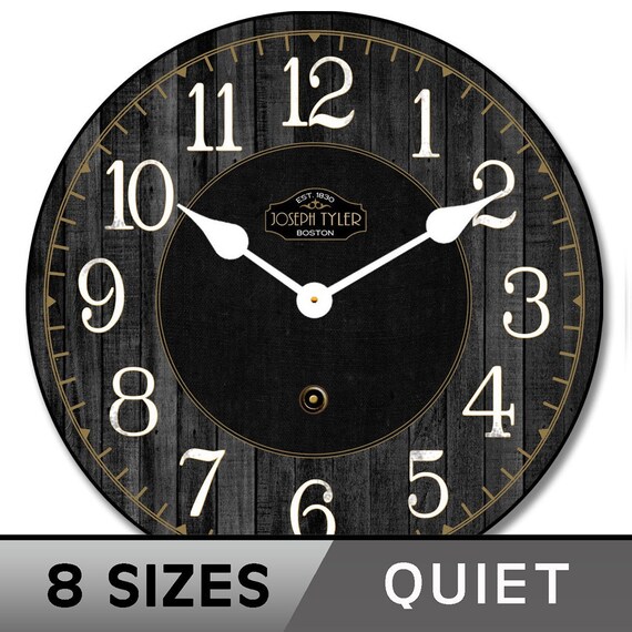 Black & Gray Wood Wall Clock 8 Sizes to Choose Made in USA - Etsy