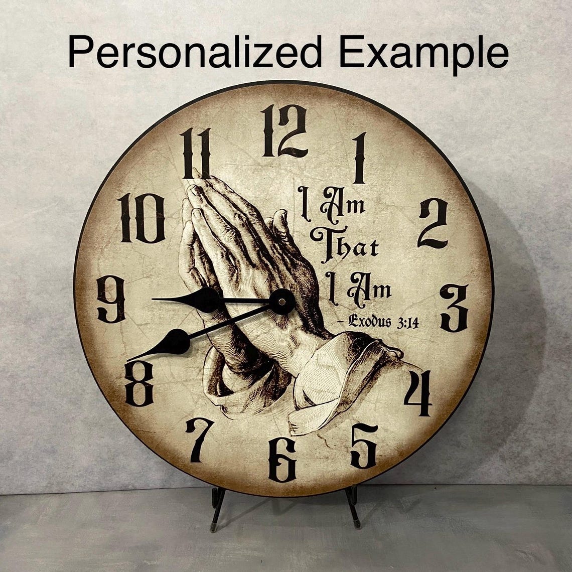 Parchment Praying Hands Wall Clock, Large Wall Clock, Choose From 8 ...
