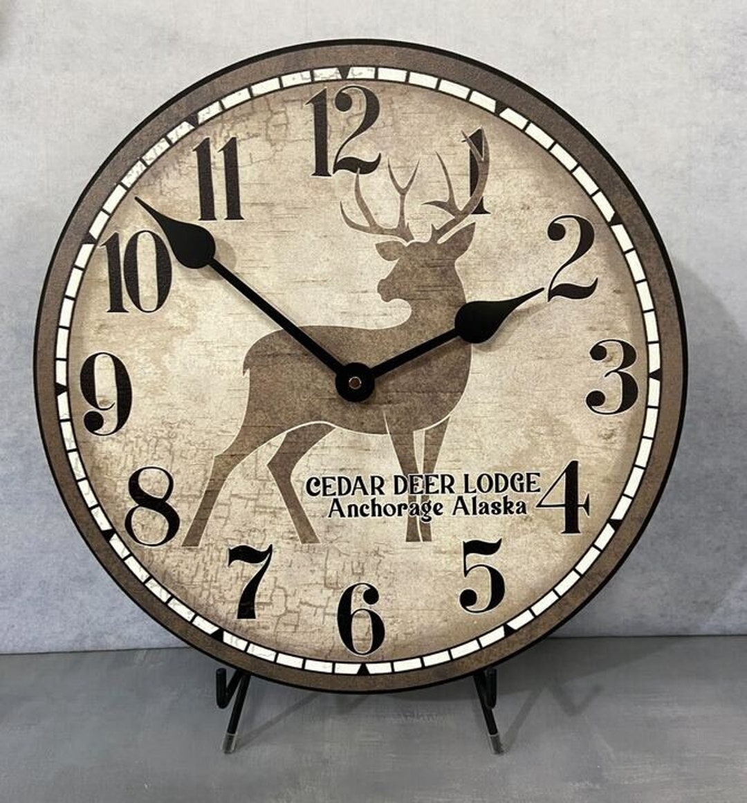 Cedar Deer Lodge Wall Clock, Personalize for Free, Large Wall Clock ...