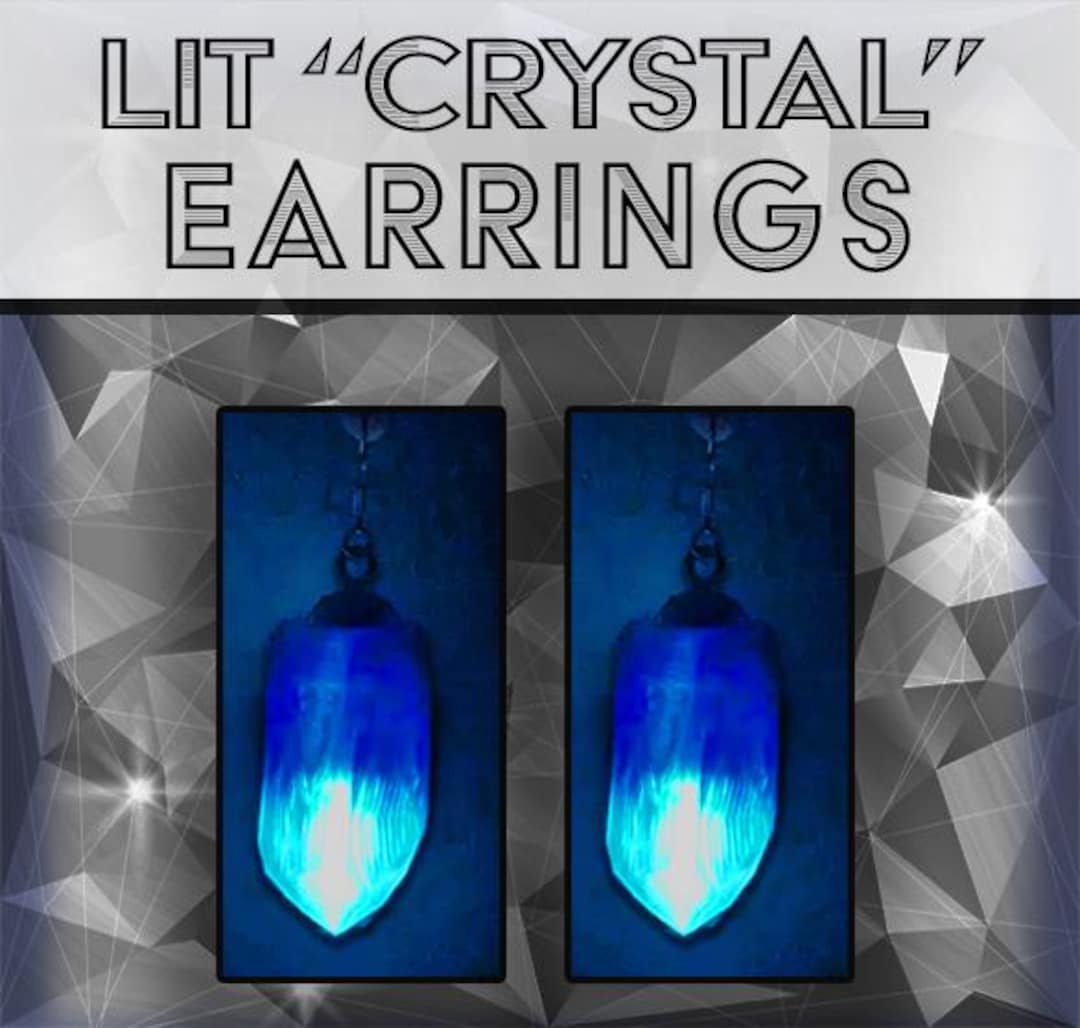 Bright Dual Color Blue Glowing "crystal" Earrings With Sterling Silver ...