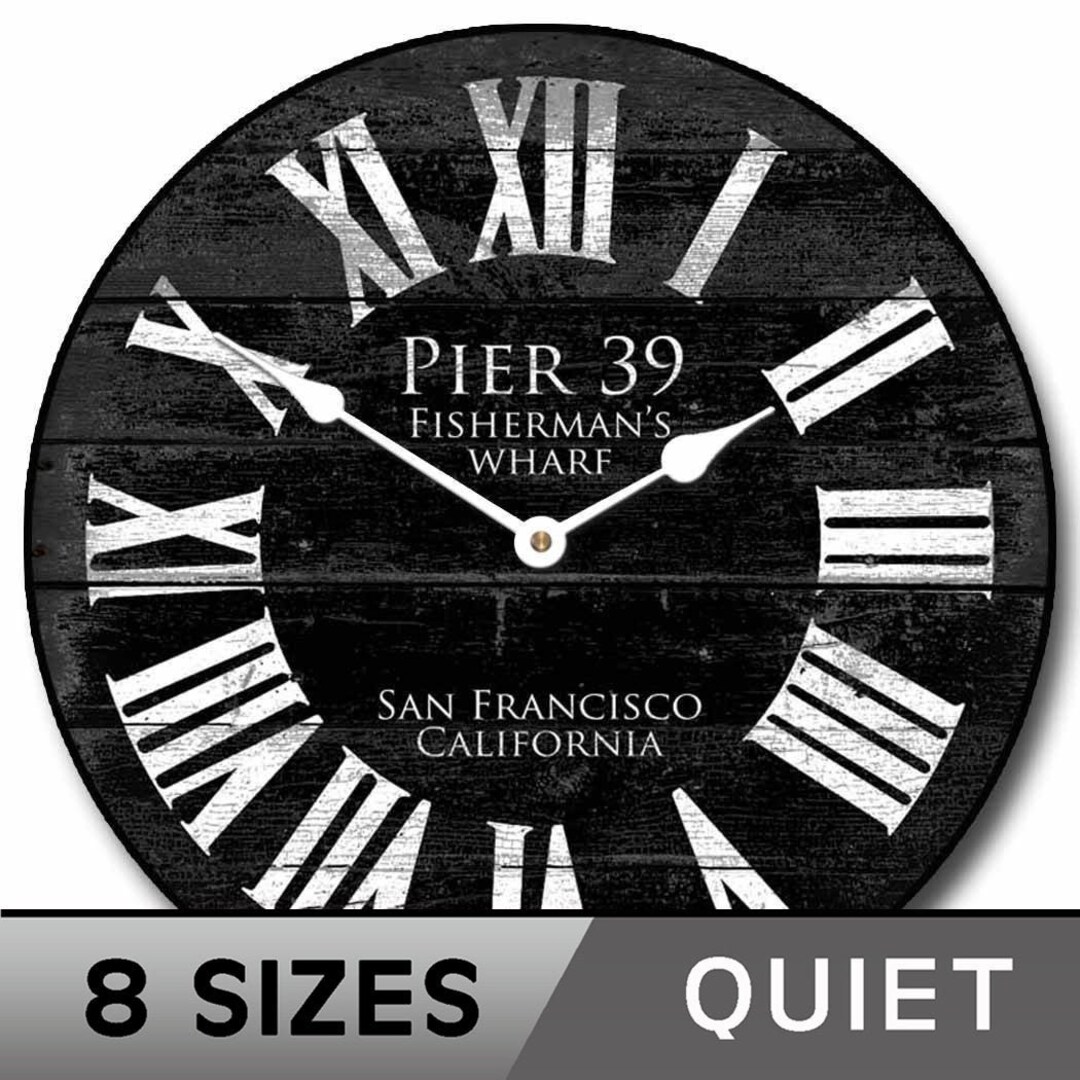 Pier 39 Black Wall Clock 8 Sizes to Choose Made in USA - Etsy