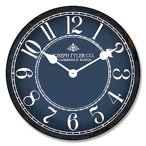 Blue & White Wall Clock, Large Wall Clock, Choose From 8 Sizes. Extra ...