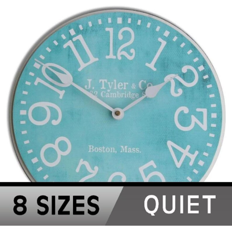 Turquoise Wall Clock 8 Sizes to Choose Made in USA Lifetime - Etsy