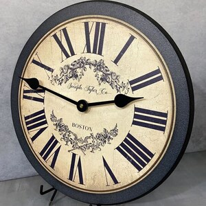 Charmant Navy & Tan Wall Clock, 8 Sizes to Choose, Made in USA ...