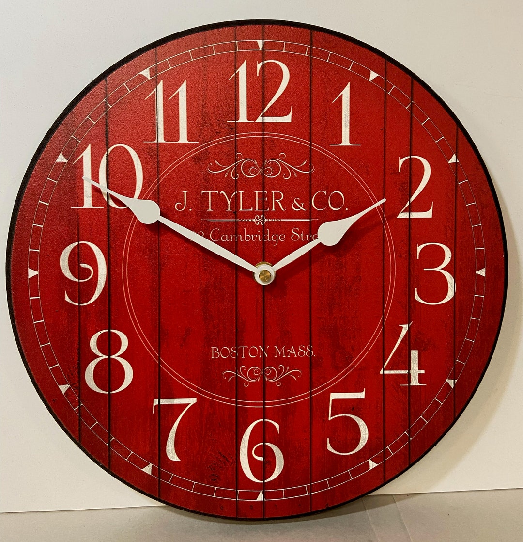 Harbor Red Wall Clock Large Wall Clock Choose From 8 Sizes. - Etsy