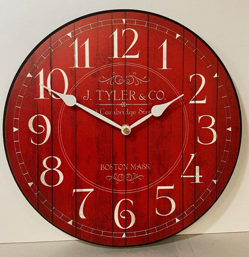 Harbor Red Wall Clock Large Wall Clock Choose From 8 Sizes. - Etsy