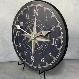 Nautical Navy Blue Wall Clock, 8 Sizes to Choose, Made in USA, Lifetime ...