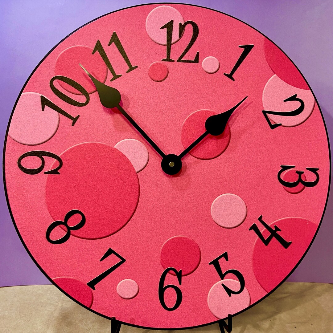 Hot Pink Bubbles Wall Clock, 8 Sizes!!, EXTRA Quiet Mechanism, Lifetime ...