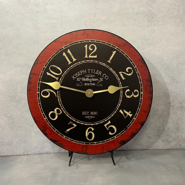Red Wall Clock - Etsy