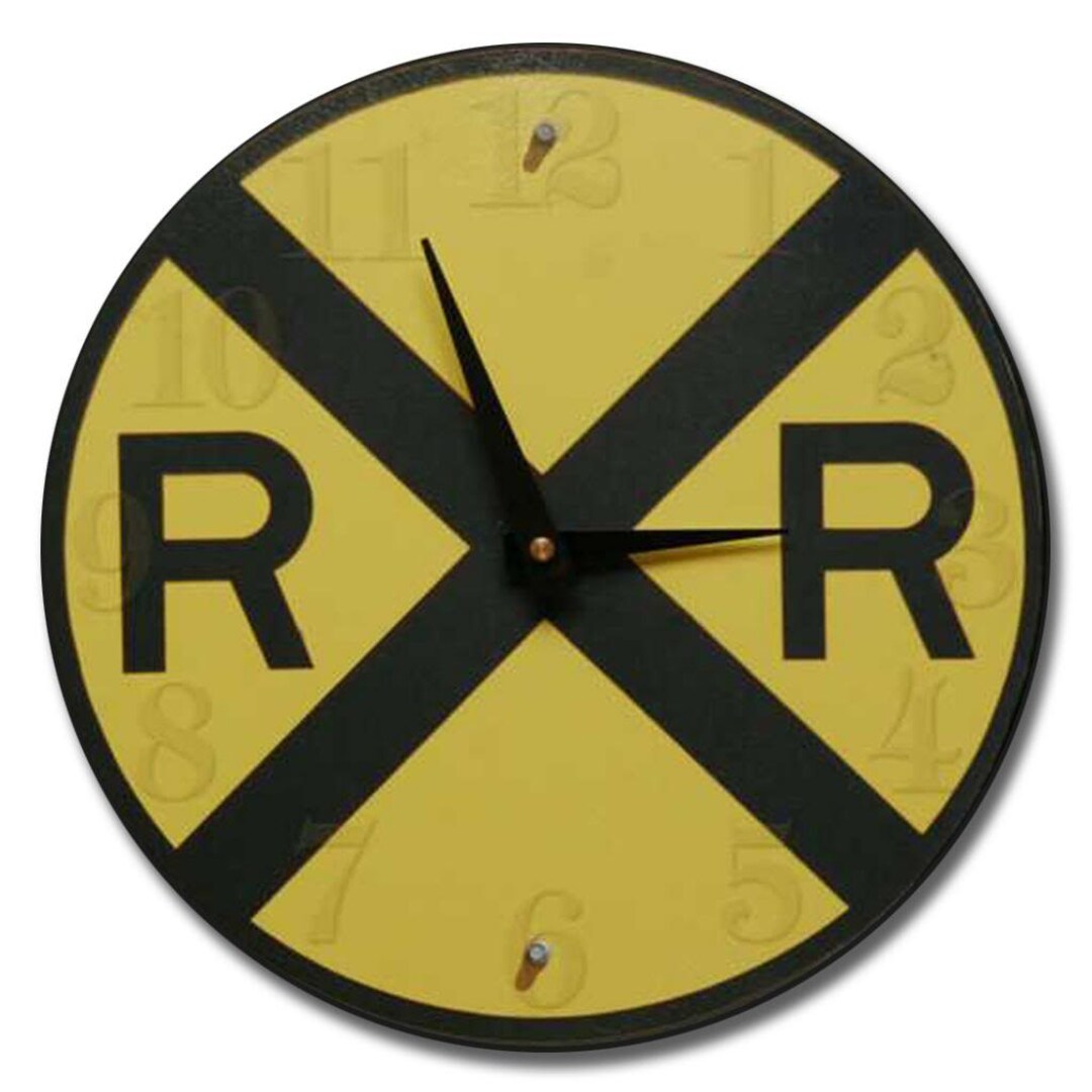 Railroad Crossing Wall Clock, 8 Sizes to Choose, Made in USA, Lifetime ...