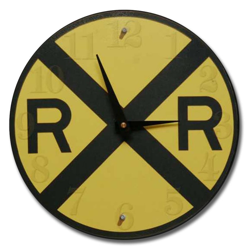 Railroad Crossing Wall Clock 8 Sizes to Choose Made in USA - Etsy