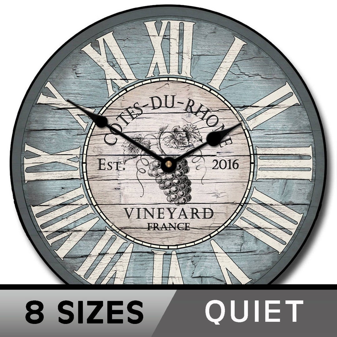 Wine Barrel Lid Blue Clock Large Wall Clock Choose From 8 - Etsy