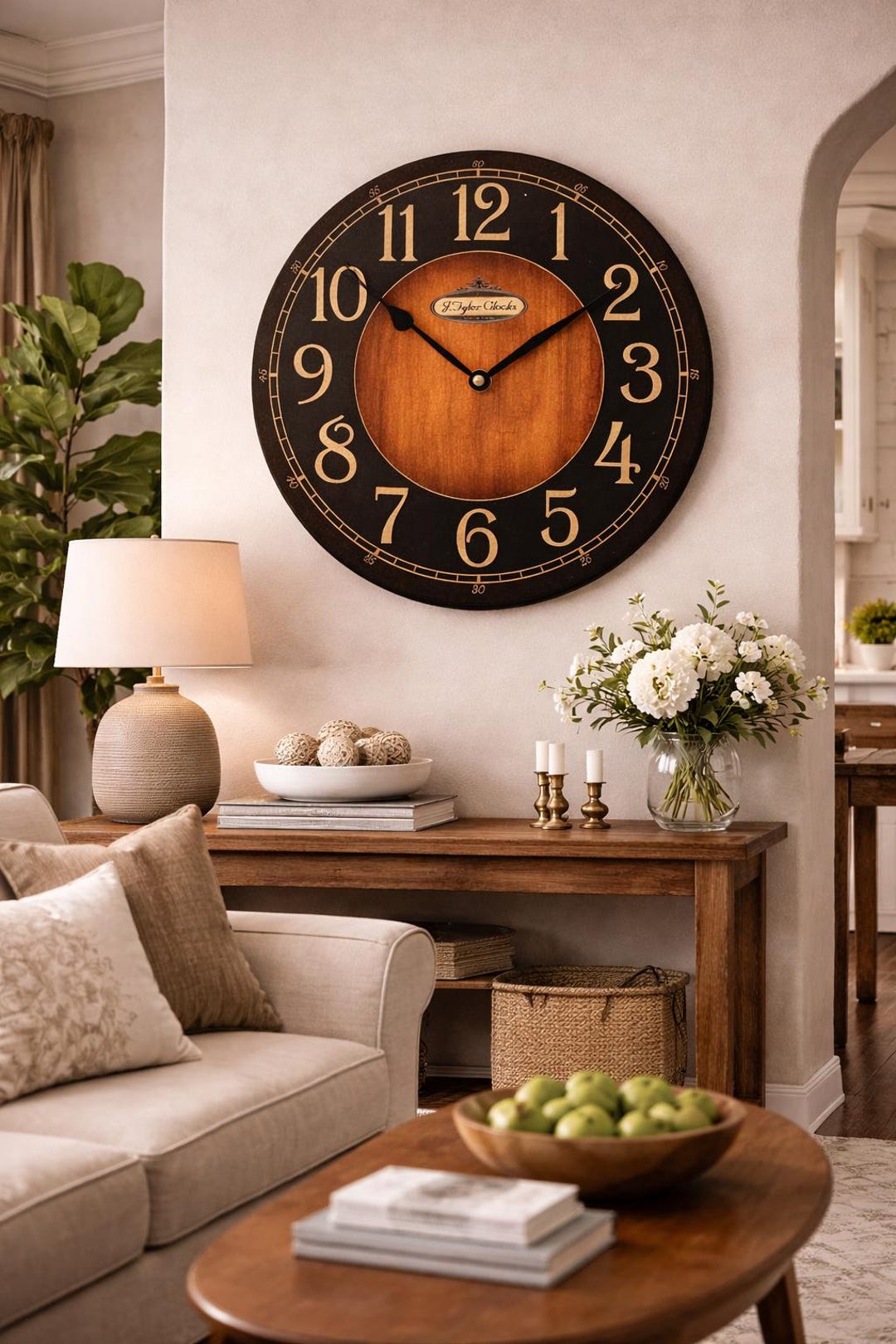 Black & Wood Wall Clock, 8 Sizes!!, EXTRA Quiet Mechanism, Lifetime ...