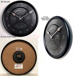 Personalized Barbell Wall Clock, 8 Sizes, QUIET Mechanism, Lifetime ...