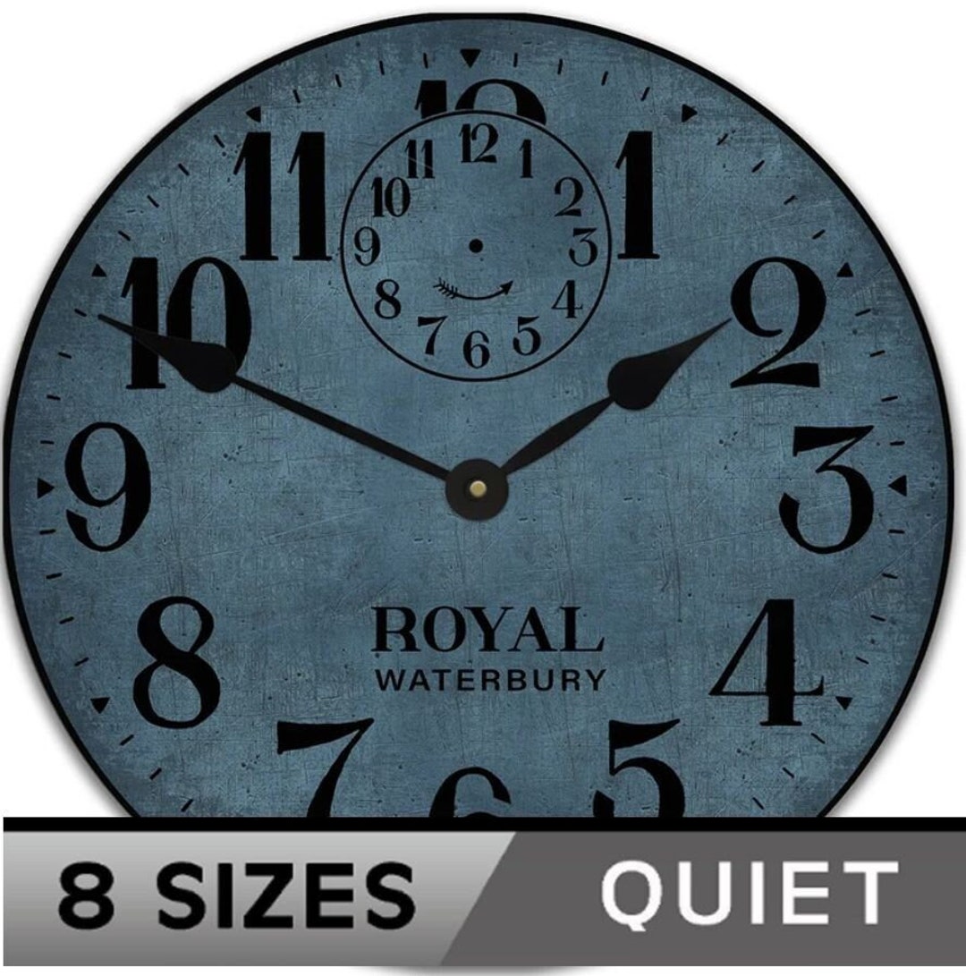 Blue Royal Wall Clock, Large Wall Clock, Choose From 8 Sizes. Extra ...