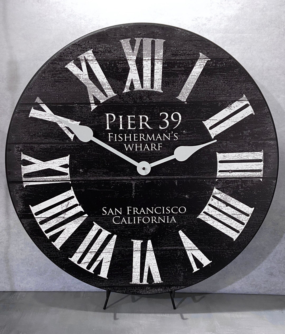 Pier 39 Black Wall Clock, 8 Sizes to Choose, Made in USA, Lifetime ...