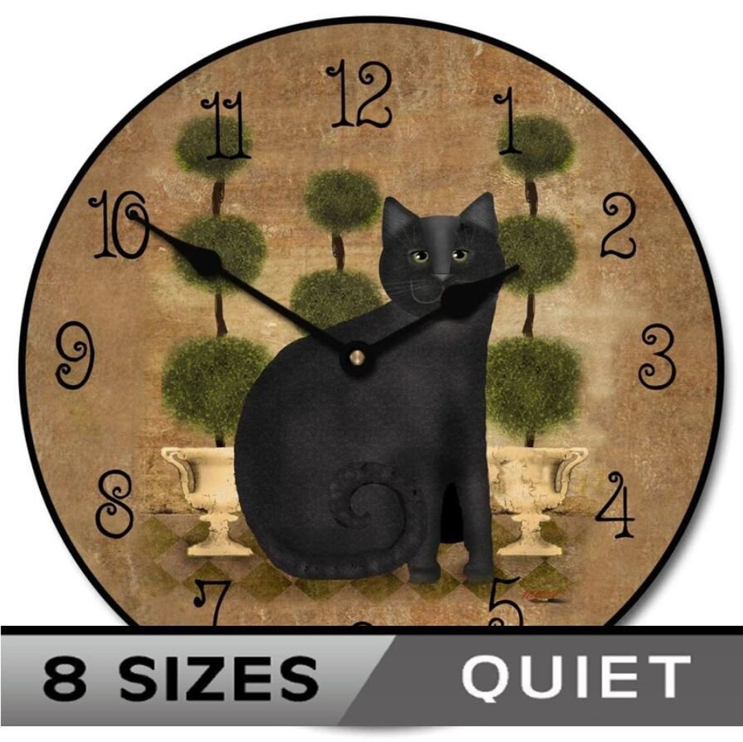 Feline Time Wall Clock, 8 Sizes!!, EXTRA Quiet Mechanism, Lifetime ...