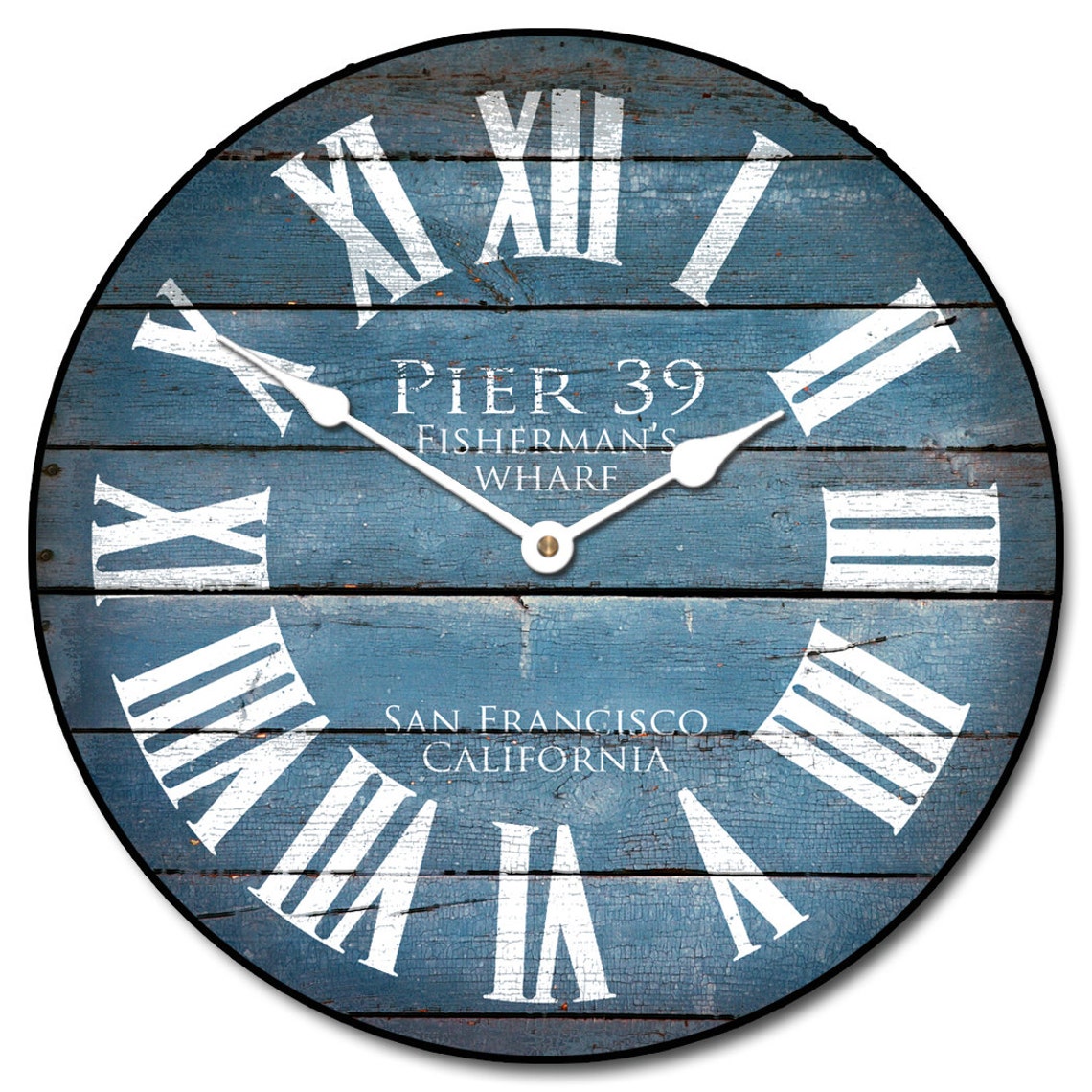Pier 39 Blue Wall Clock 8 Sizes to Choose Made in USA - Etsy