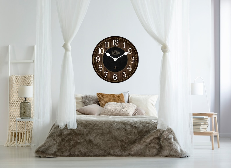 Black & Brown Wood Wall Clock Large Wall Clock Choose From 8 - Etsy