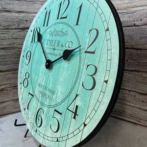 Harbor Turquoise Wall Clock, 8 Sizes, EXTRA Quiet Mechanism, Lifetime ...