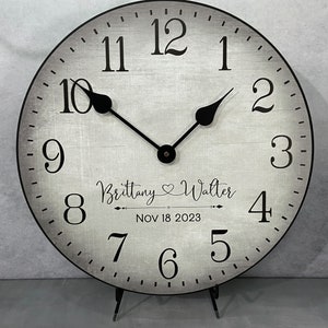 Personalized Wedding Clock, FOUR COLOR Choices, Large Wall Clock ...