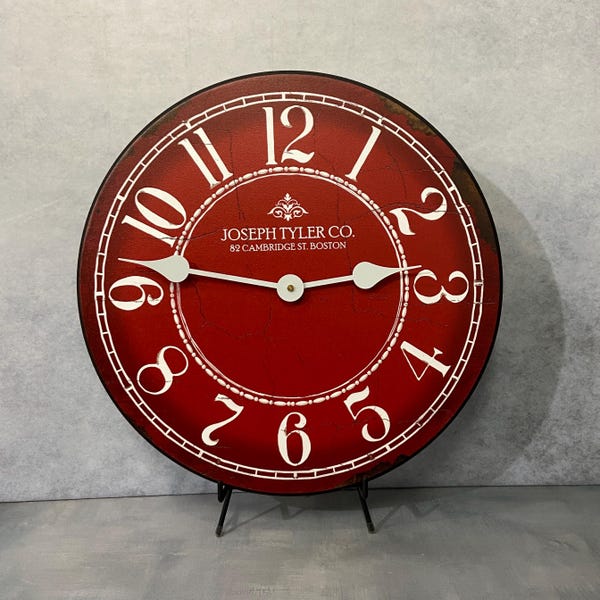 Red Kitchen Clock - Etsy