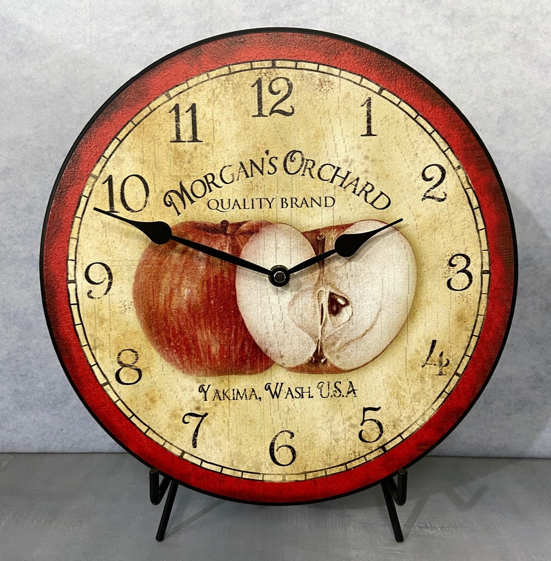 Apple Wall Clock, 8 Sizes!!, EXTRA Quiet Mechanism, Lifetime Warranty ...