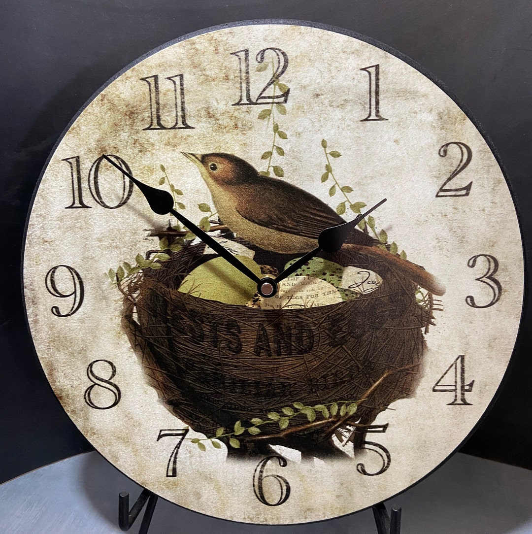 Nest & Eggs Wall Clock, 8 Sizes to Choose, Made in USA, Lifetime ...