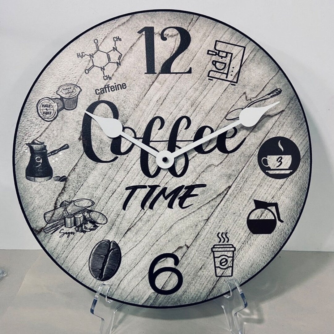 Coffee Time Wall Clock Large Wall Clock Choose From 8 Sizes. - Etsy