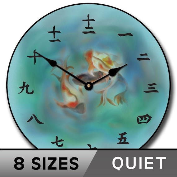 Japanese Koi Wall Clock 8 Sizes to Choose Made in USA - Etsy