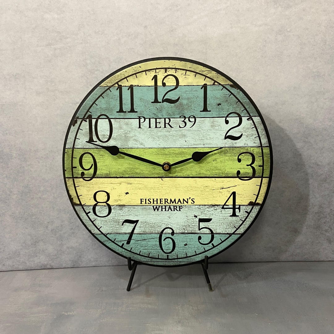 Pier 39 Wall Clock, 8 Sizes to Choose, Made in USA, Lifetime Warranty ...