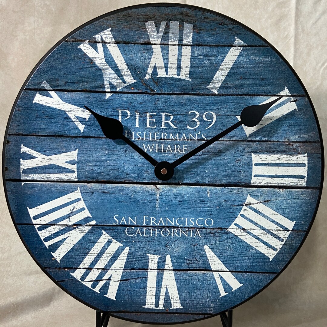 Pier 39 Blue Wall Clock 8 Sizes to Choose Made in USA - Etsy