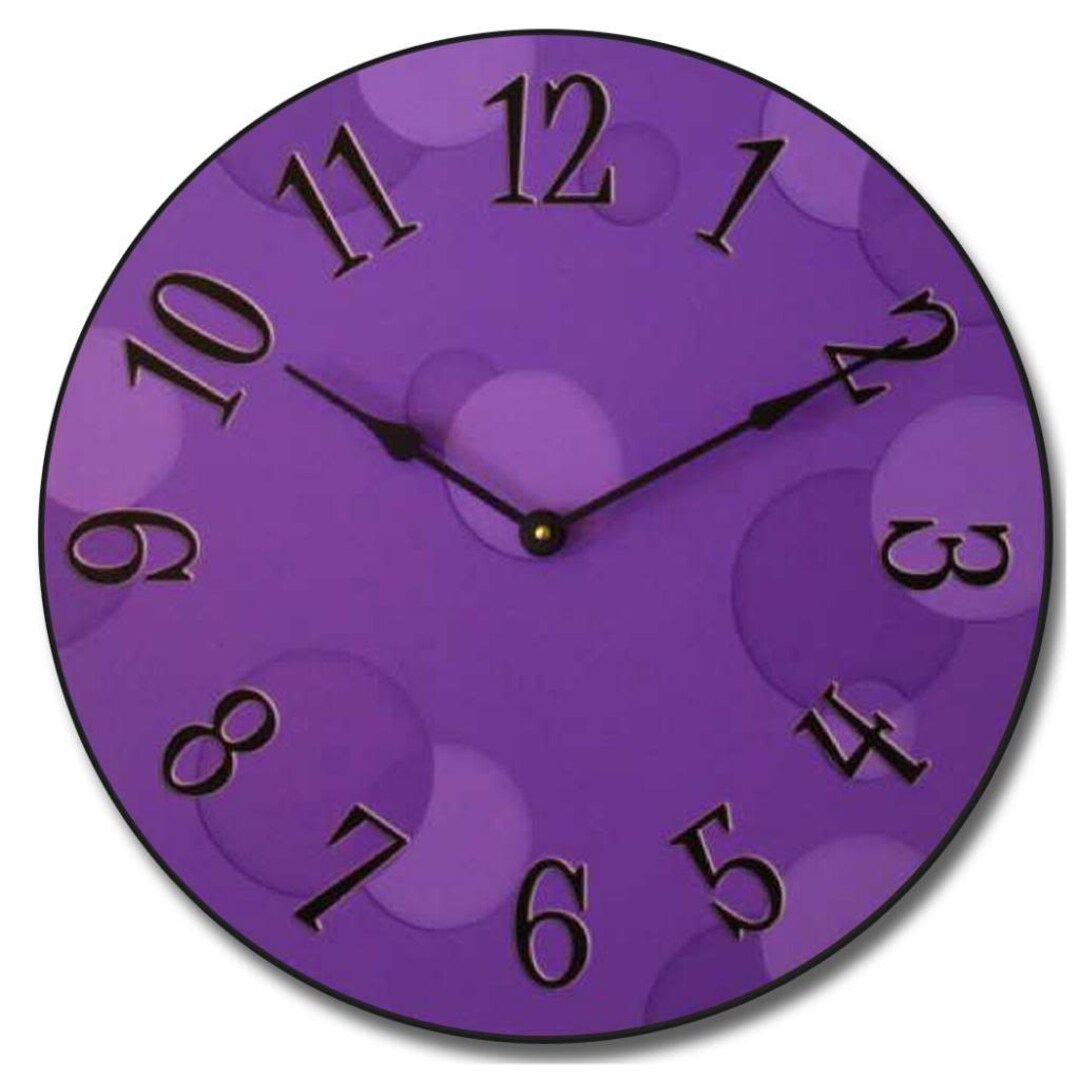 Purple Bubbles Wall Clock 8 Sizes to Choose Made in USA - Etsy