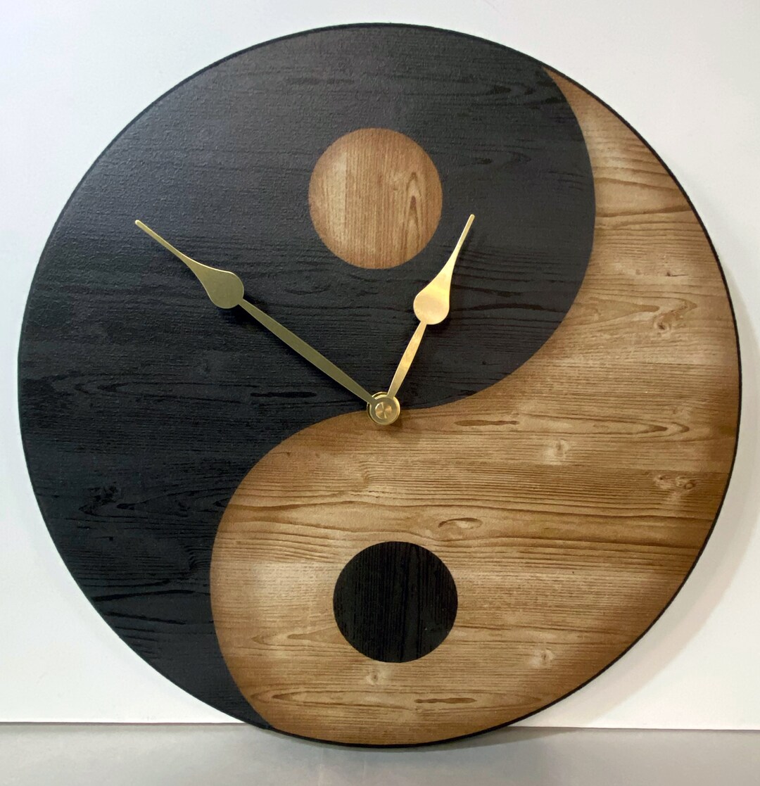 Zen Yin Yang Brown Wall Clock, 8 Sizes to Choose, Made in USA, Lifetime ...